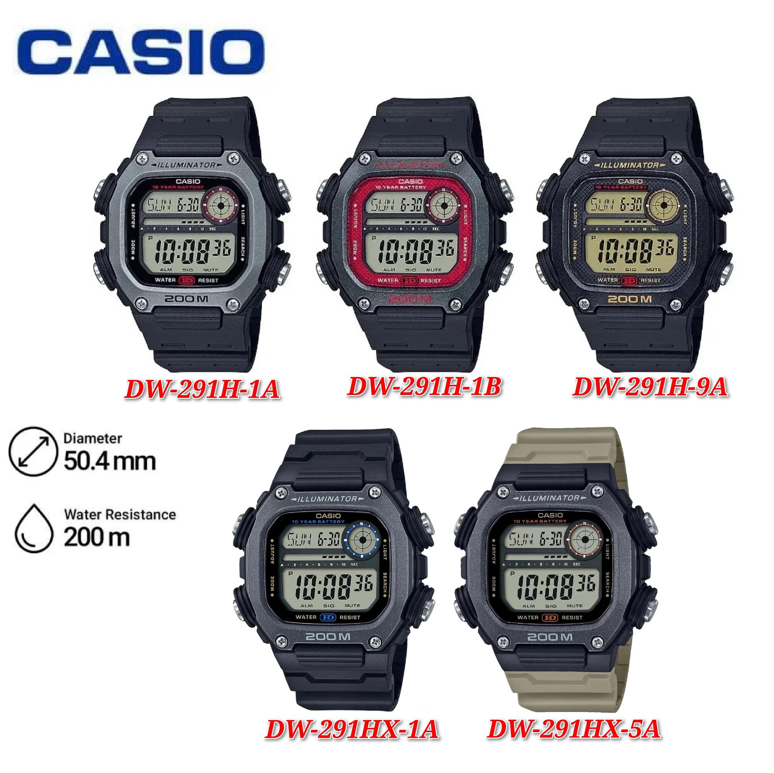 Casio DW-291H / DW-291HX 10-year Battery Waterproof 200 Meters Five Set ...
