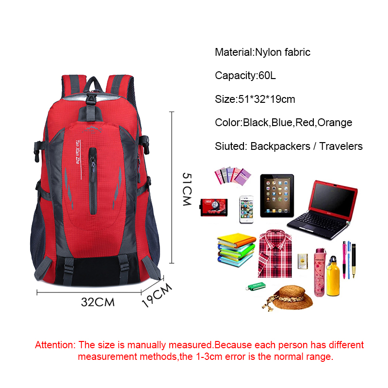 Ultralight 60L Large Capacity Bag Portable Waterproof Backpack Outdoor ...
