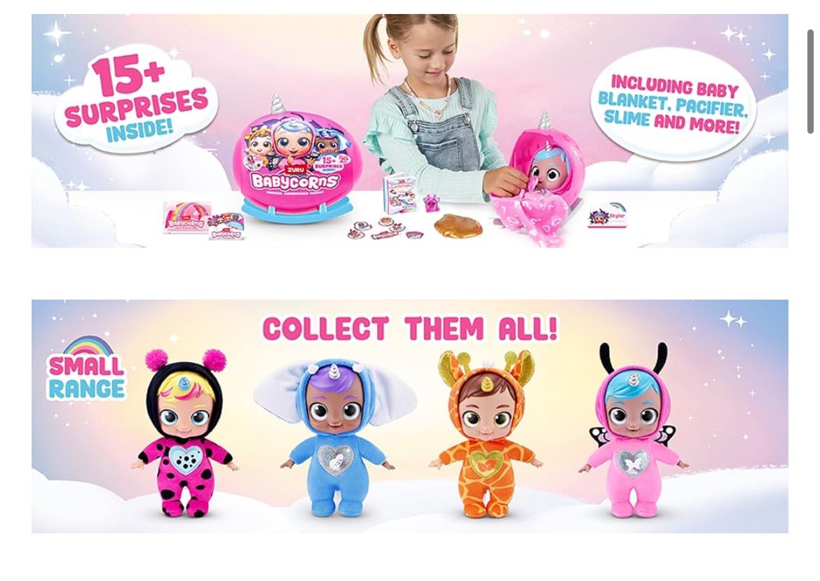 ZURU RAINBOCORNS BABYCORNS MAGICAL RAINBOCORNS BABY SURPRISE DOLLS ...