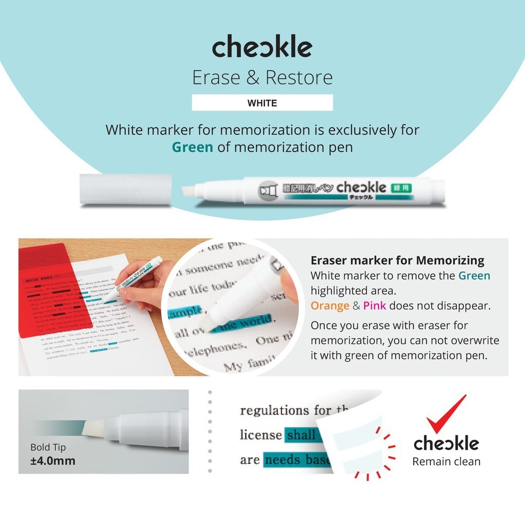 Kokuyo Campus Checkle Highlighter Pen with Erasable Pen Marker and ...