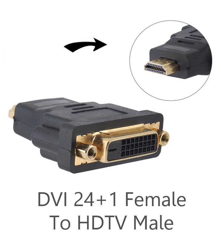 DVI 24+1 24+5 to HDTV Male Female DVI-D Bidirectional Adapter PC ...