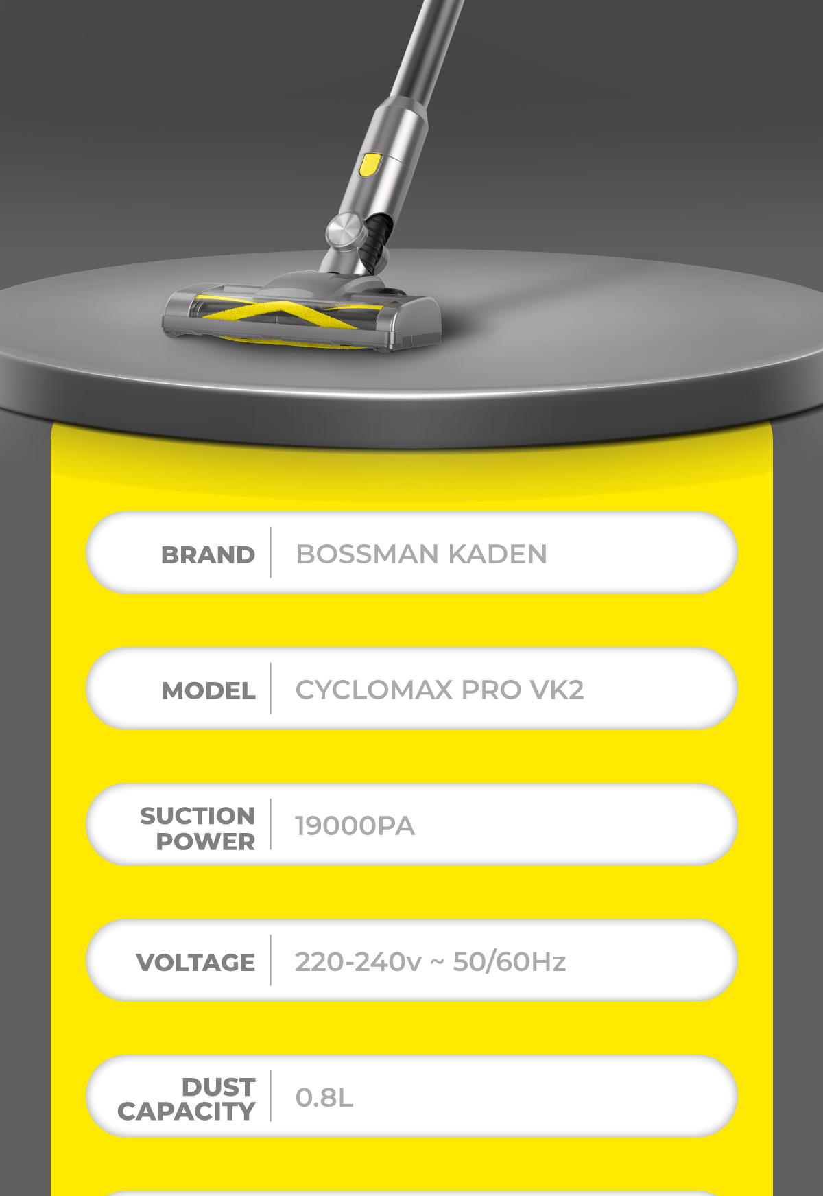 Bossman Kaden, Cyclomax Pro VK2 Wireless Cordless Vacuum Cleaner – Xtreme Series | Shopee Malaysia