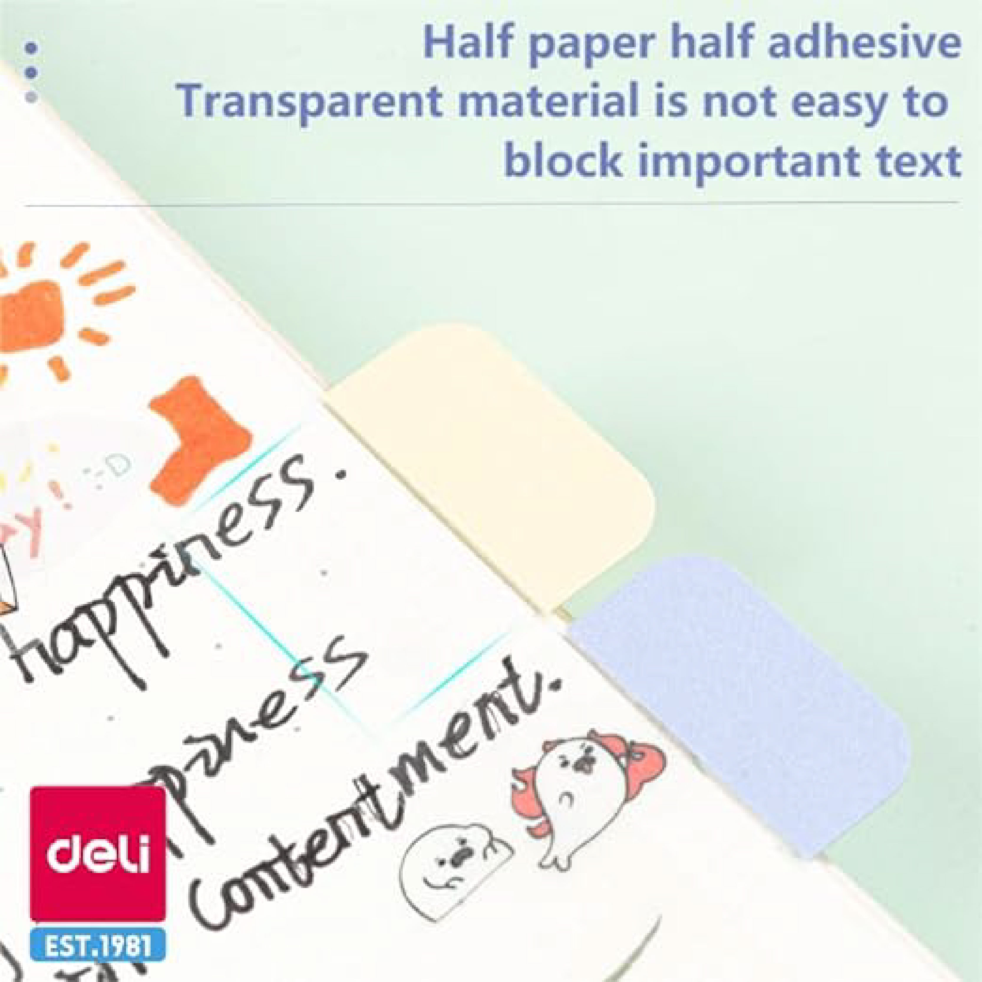 Deli Sticky Notes Index Tab Stick Up (28mm x 25mm/28mm x 45mm/28mm x ...