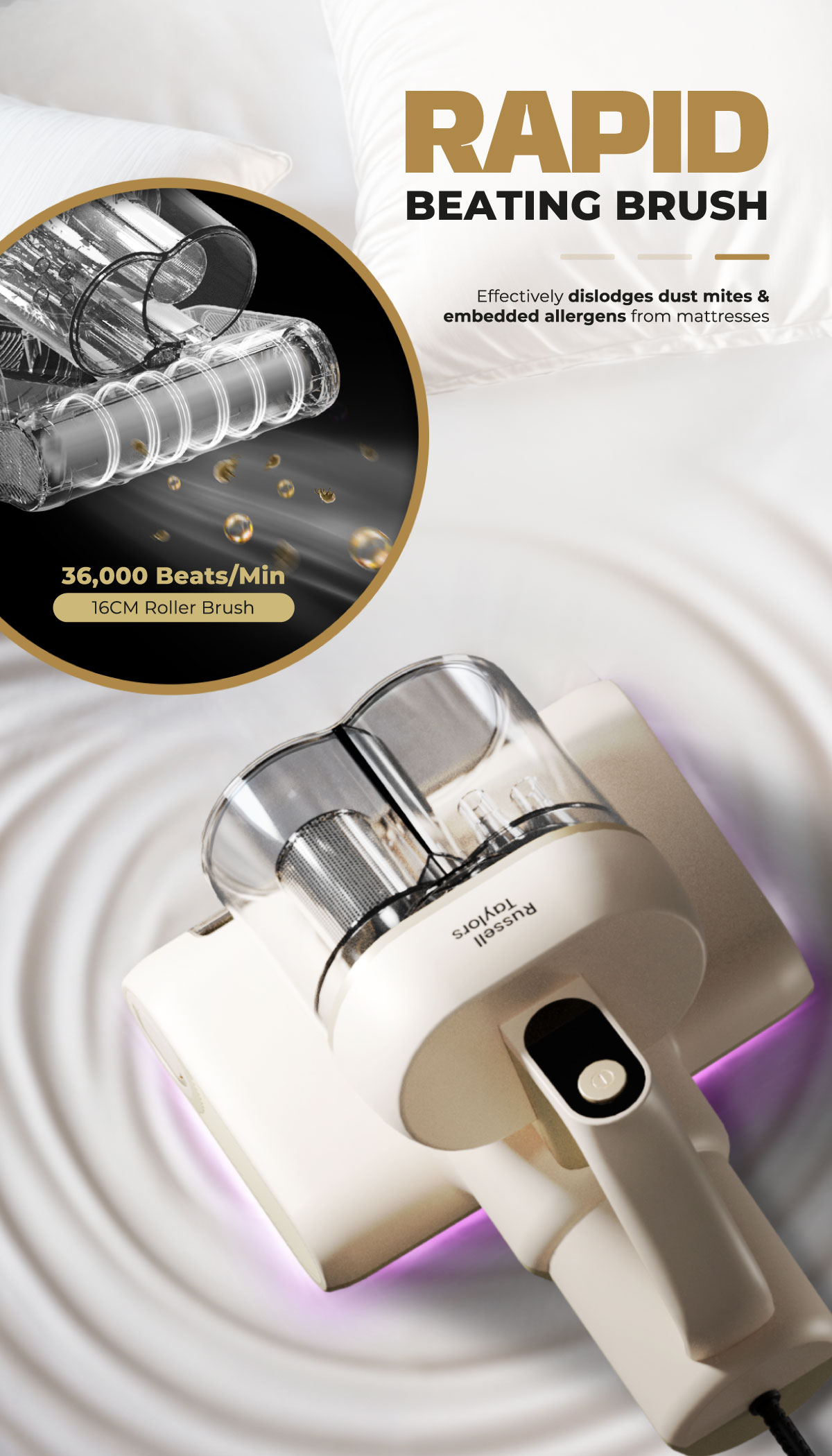 Russell Taylors Dual Cup Dust Mite Vacuum Cleaner Penyedut Hama Habuk ...