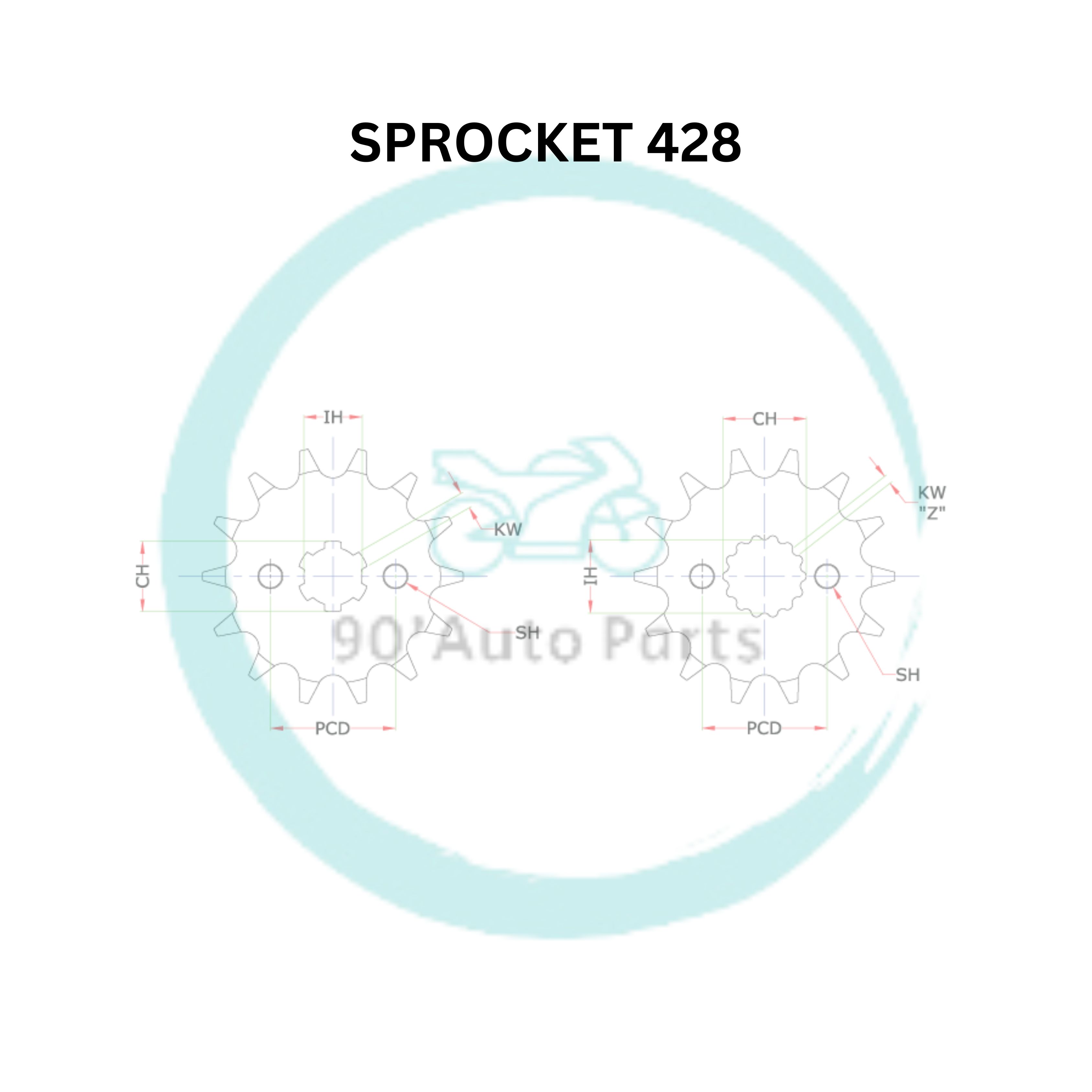 MOTOR WMOTO VE1 WM110 W MOTO VE 1 WM 110 SPROCKET SET 428 SPOCKET ...