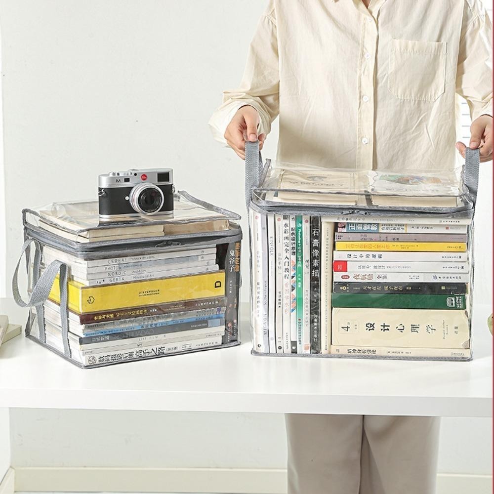 Foldable Large Book Storage Box Classroom Book Storage Box Transparent ...