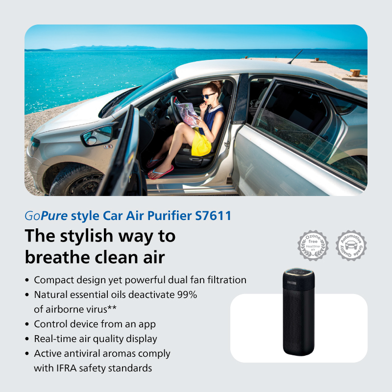 Philips GoPure Style Series 7000 Air Purifier & Sanitizer S7611 ...