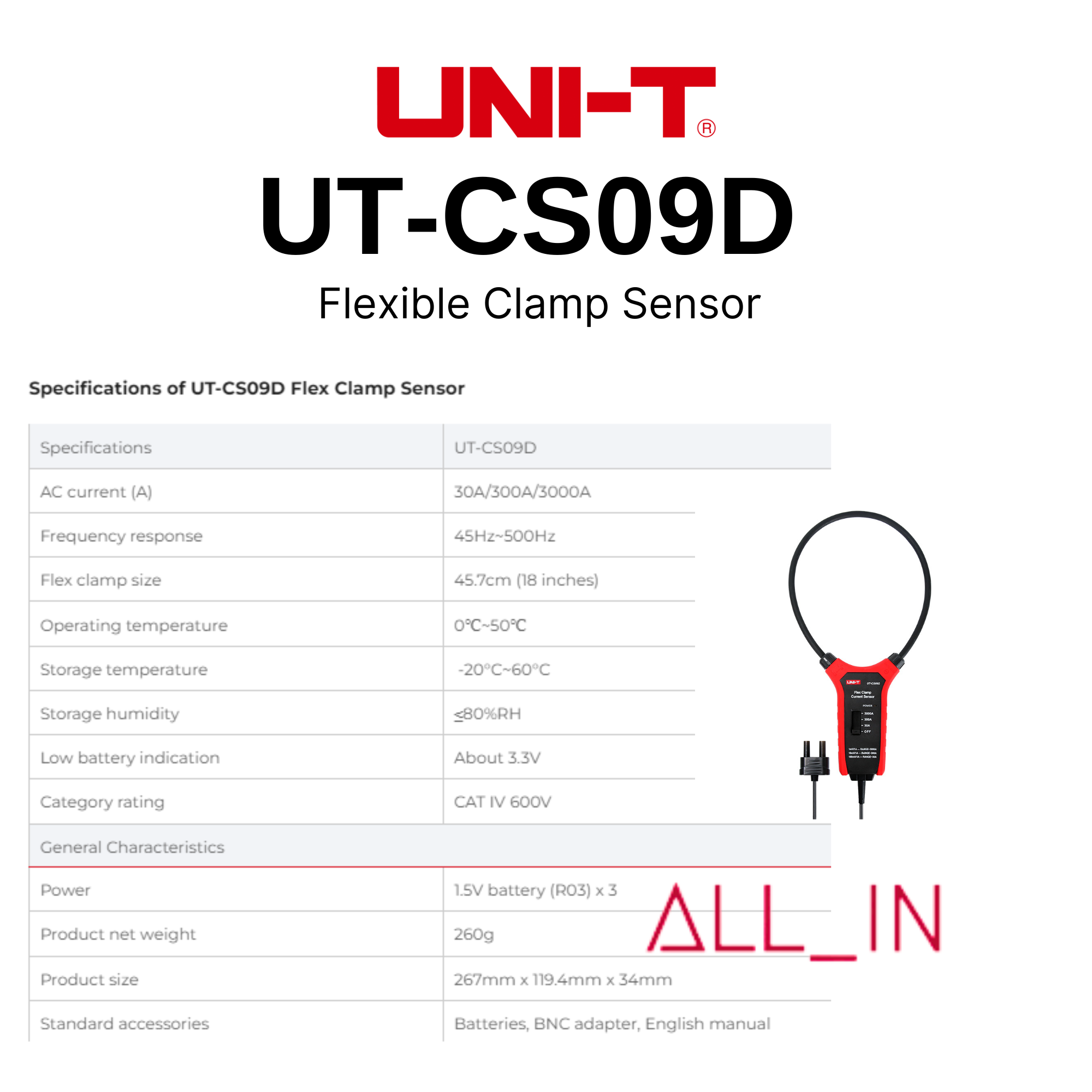 UNI-T UT208B True RMS Digital Clamp Meter AC DC Current 1000A 1000 ...