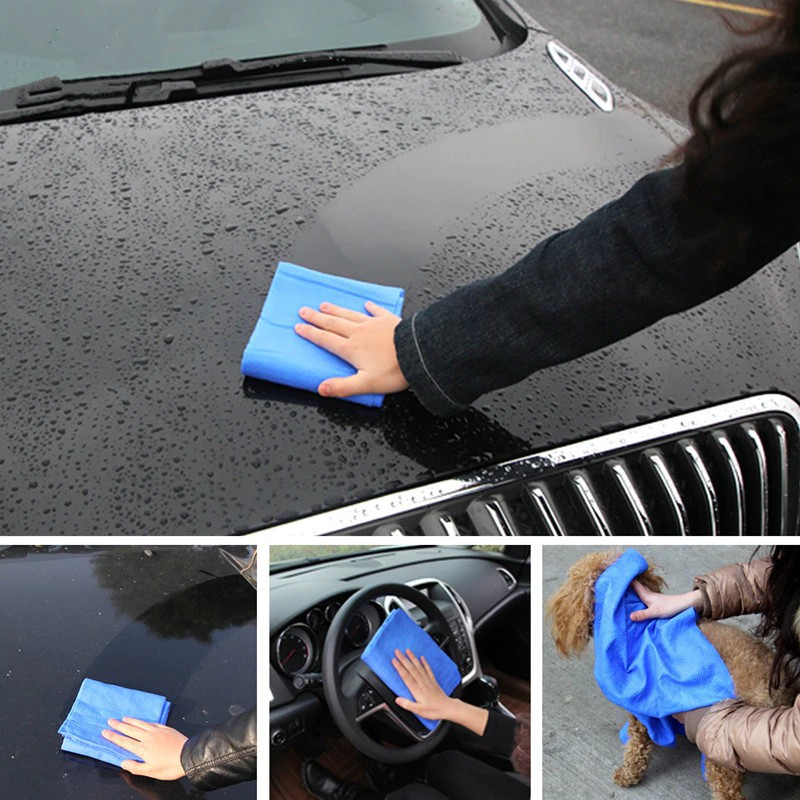 CAR SYNTHETIC CHAMOIS TOWEL Dashboard Glass Furniture Wipe Cloth Kain ...