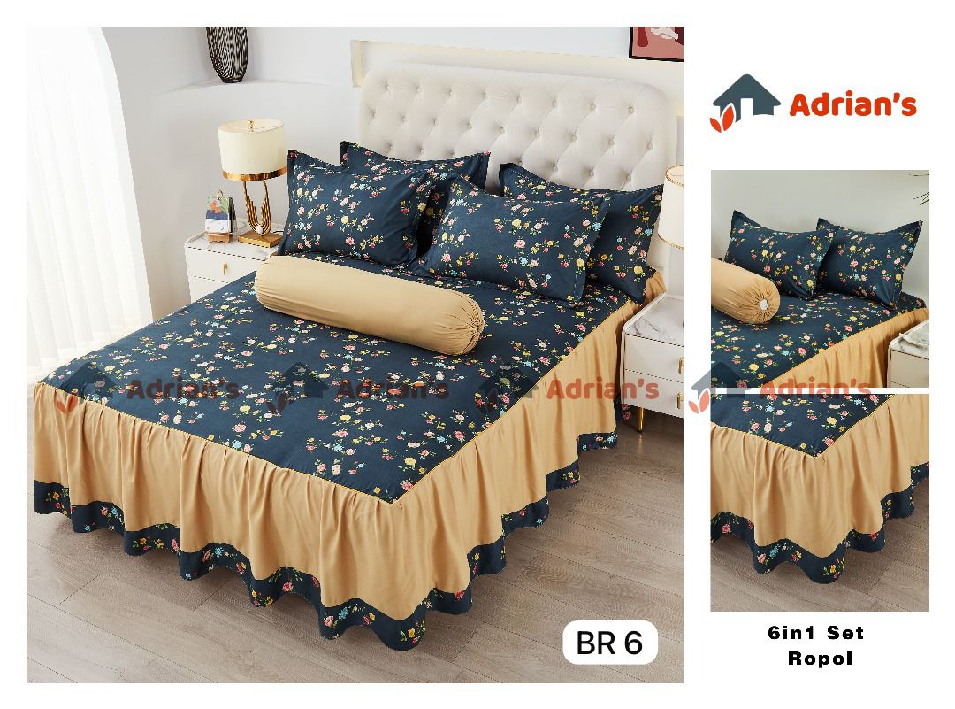 ADRIAN's Set Cadar Ropol 6-in-1 KING/QUEEN Berkualiti Tinggi Gaya Baru ...