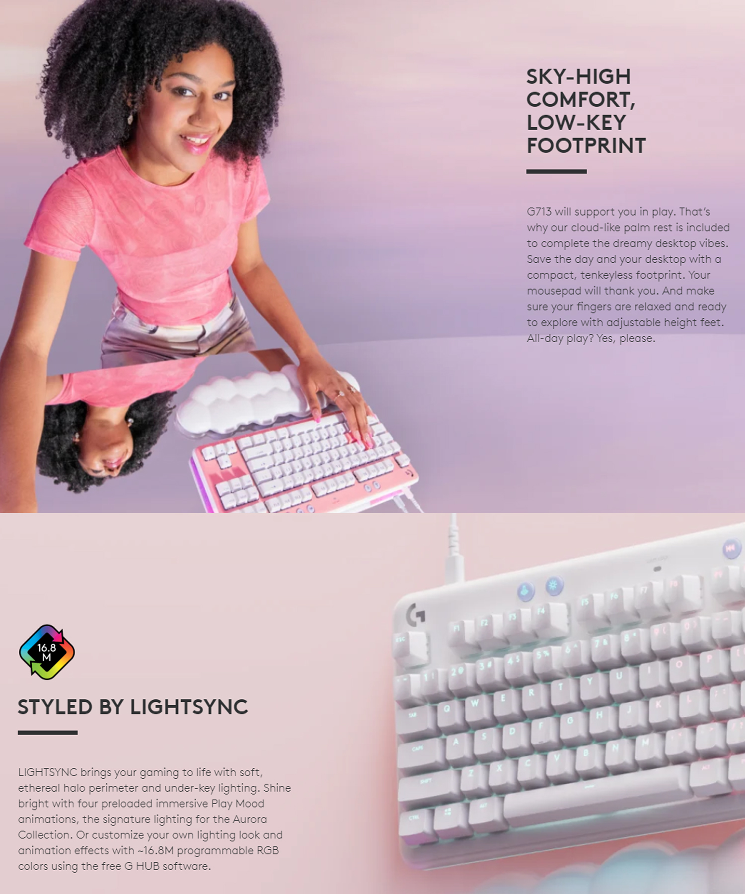 Logitech G713 TKL Wired Mechanical Gaming Keyboard with LIGHTSYNC RGB ...