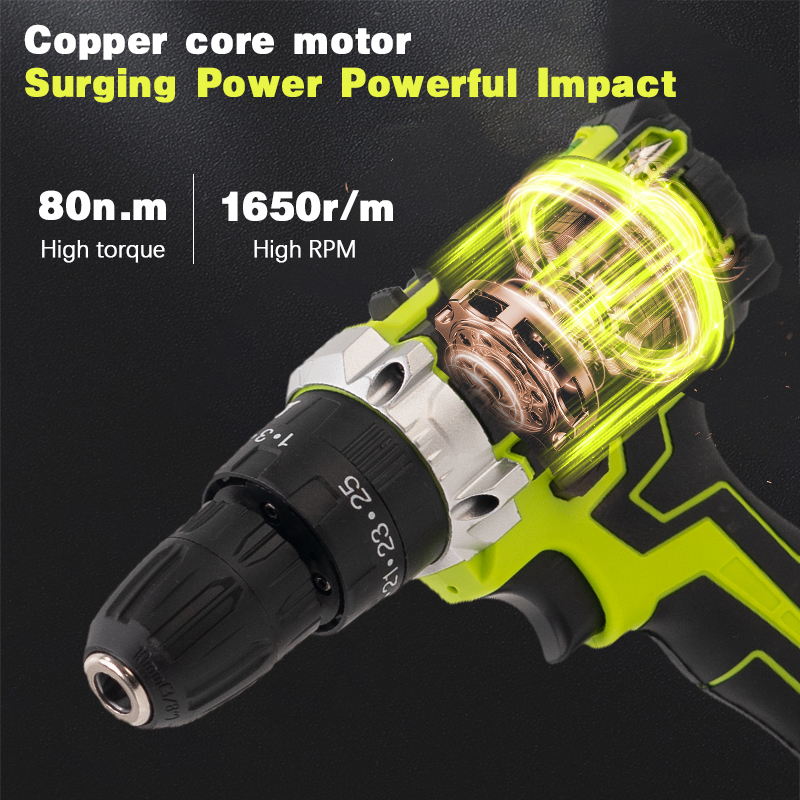 Cordless Drill Batteri Set Impact Drill bits Battery Electric ...