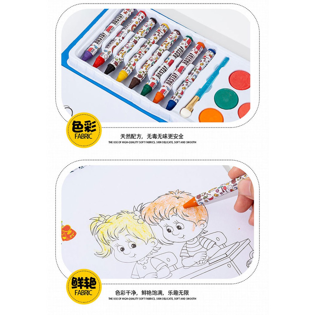Children Colouring Book Set 3D Coloring Book For Kids Crayon Watercolor ...