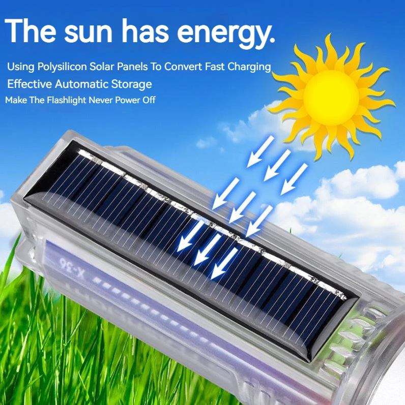 X36 Multifunctional Led Torchlight X36 Model Solar Charge Torch Light ...