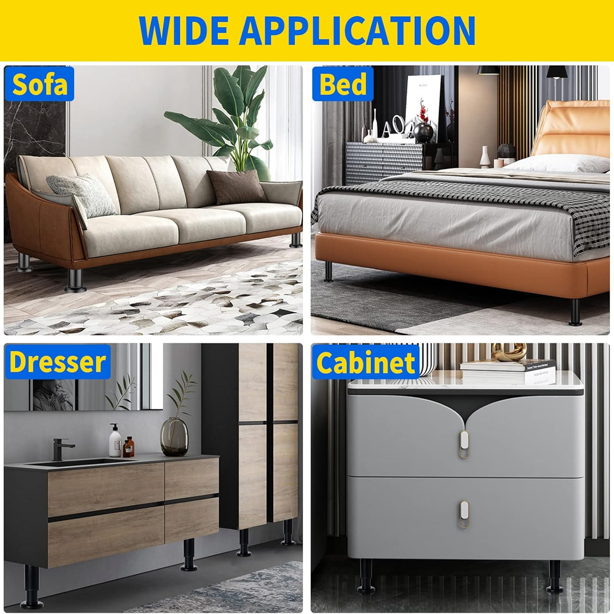 Adjustable Metal Table Leg kaki meja Bed Leg Support kaki sofa Cabinet ...