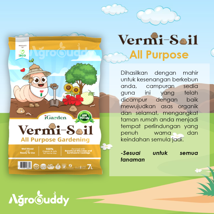 AgroBuddy 7L IECO Garden Vermi-Soil Vermicast Organic Potting Soil Mix ...
