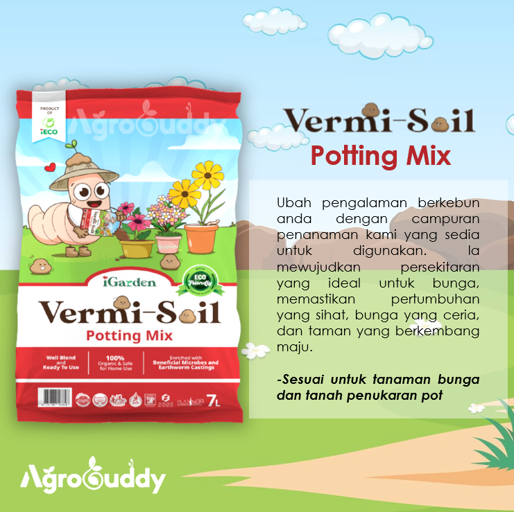 AgroBuddy 7L IECO Garden Vermi-Soil Vermicast Organic Potting Soil Mix ...