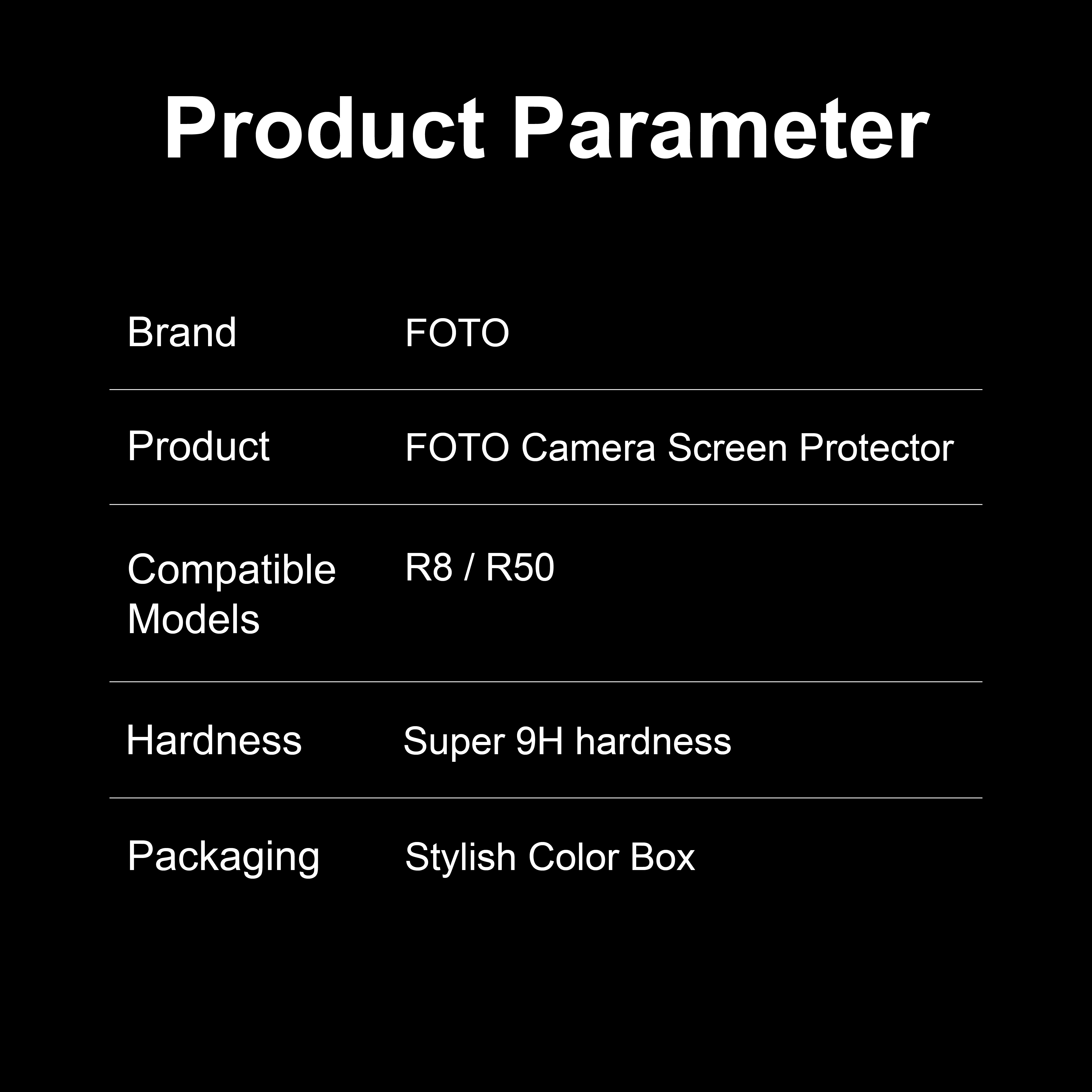 FOTO Canon EOS R50 / R8 Camera Tempered Glass 9H 2.5D Screen Protector ...