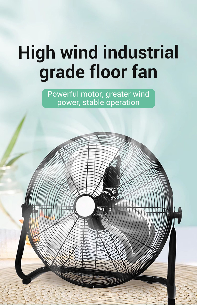 Industrial Ground Fan Electric Floor Fan Aluminum Blades Strong Wind ...