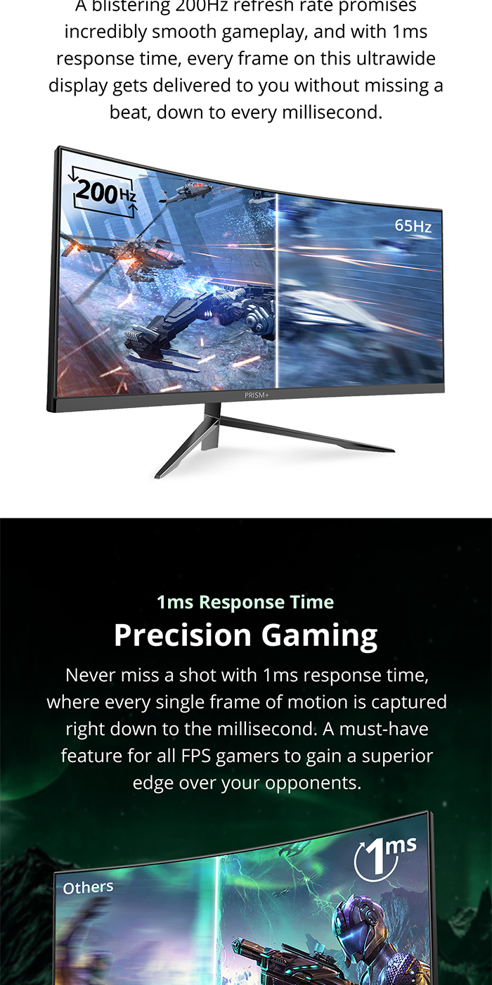 PRISM+ X300 30" 200Hz 1ms Curved Ultrawide 21:9 [2560 x 1080] Adaptive ...