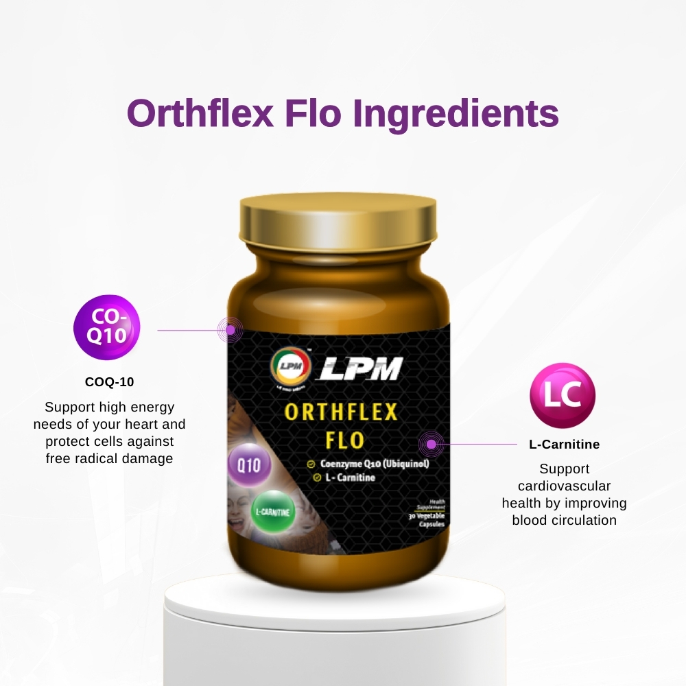LPM ORTHFLEX FLO Supplement with Coenzyme Q10 CoQ10 and L Carnitine for ...