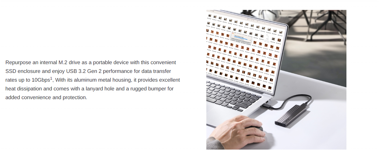 Lexar E300 M.2 SSD Enclosure USB 3.2 Gen 2 LPAE300-RNBNG / Lexar E100 ...