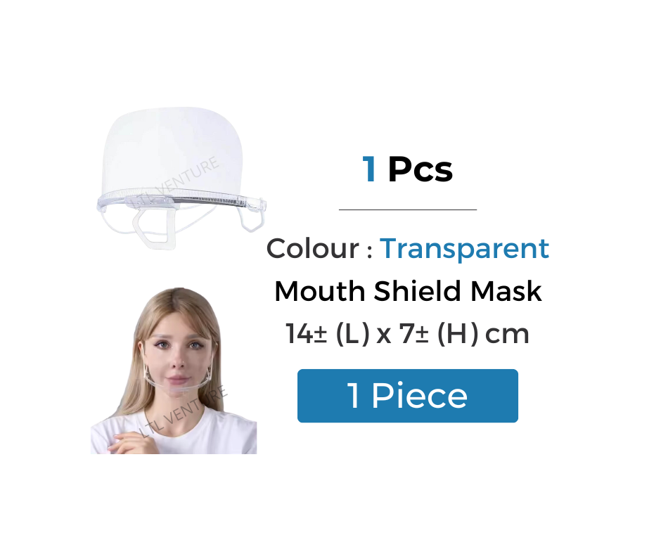 (1Pcs) Mouth Shield Transparent Clear Mask Visor/Hygiene/Kitchen ...