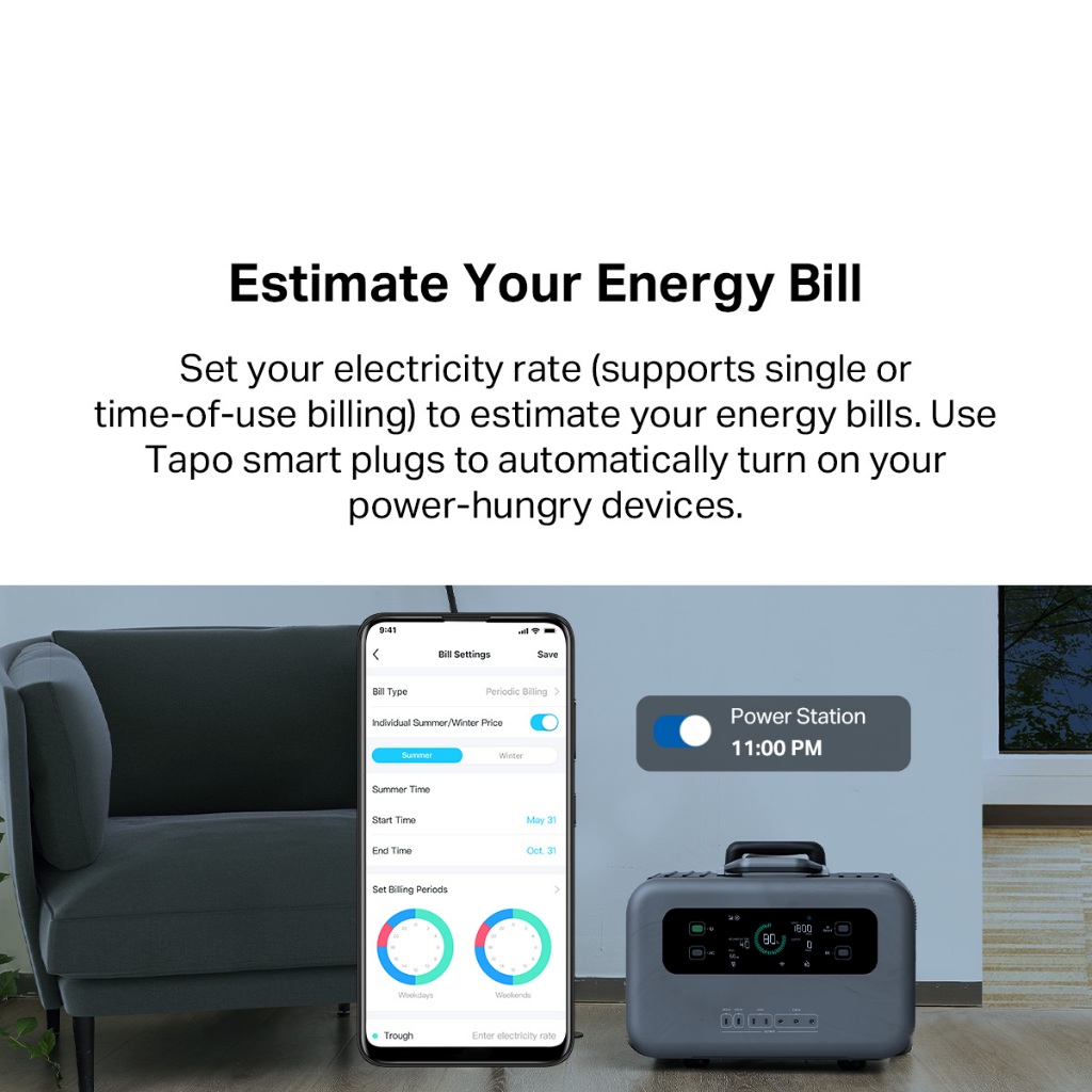 TP-Link 4 Outlets WiFi Smart Power Strip Extension Plug Sockets Surge ...