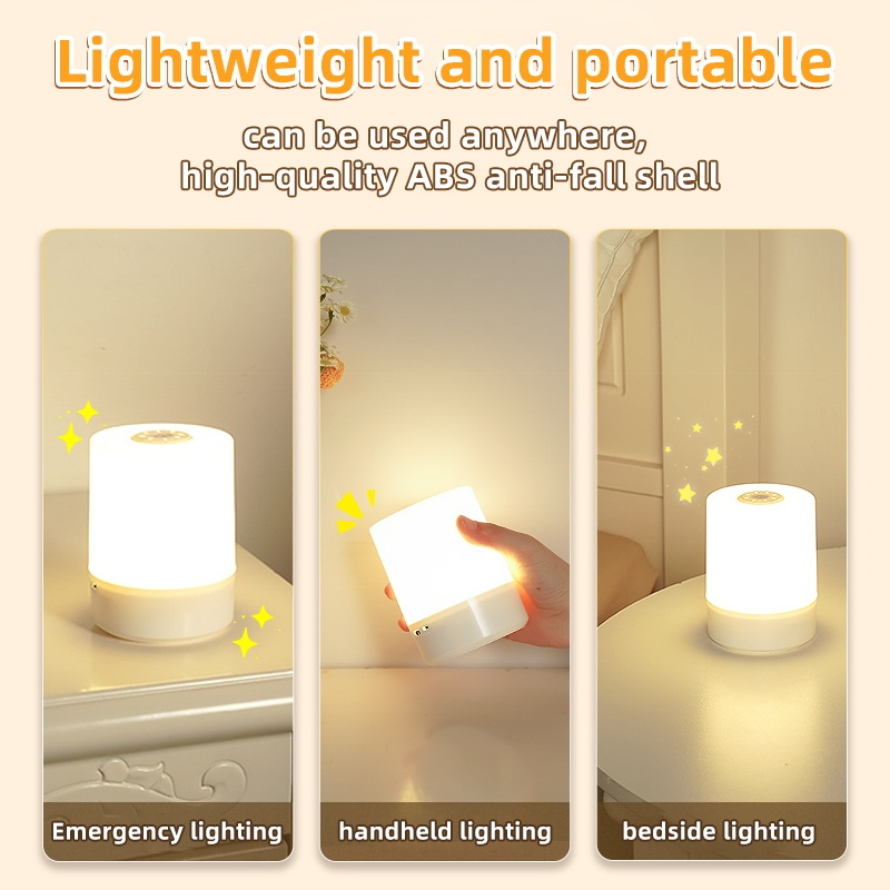 Night lamp LED Rechargeable Bedside Lamp Dimmable Table Touch Night ...