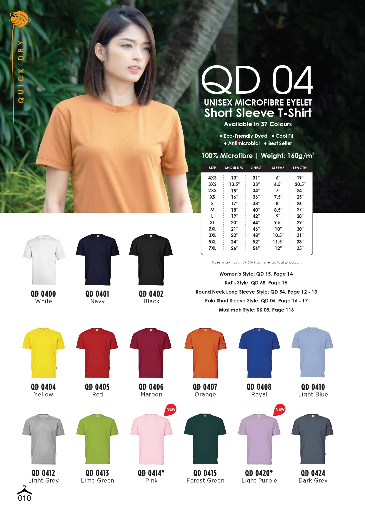 Plus Size QD04 orensport Baju Jersey microfiber short sleeve shirt ...