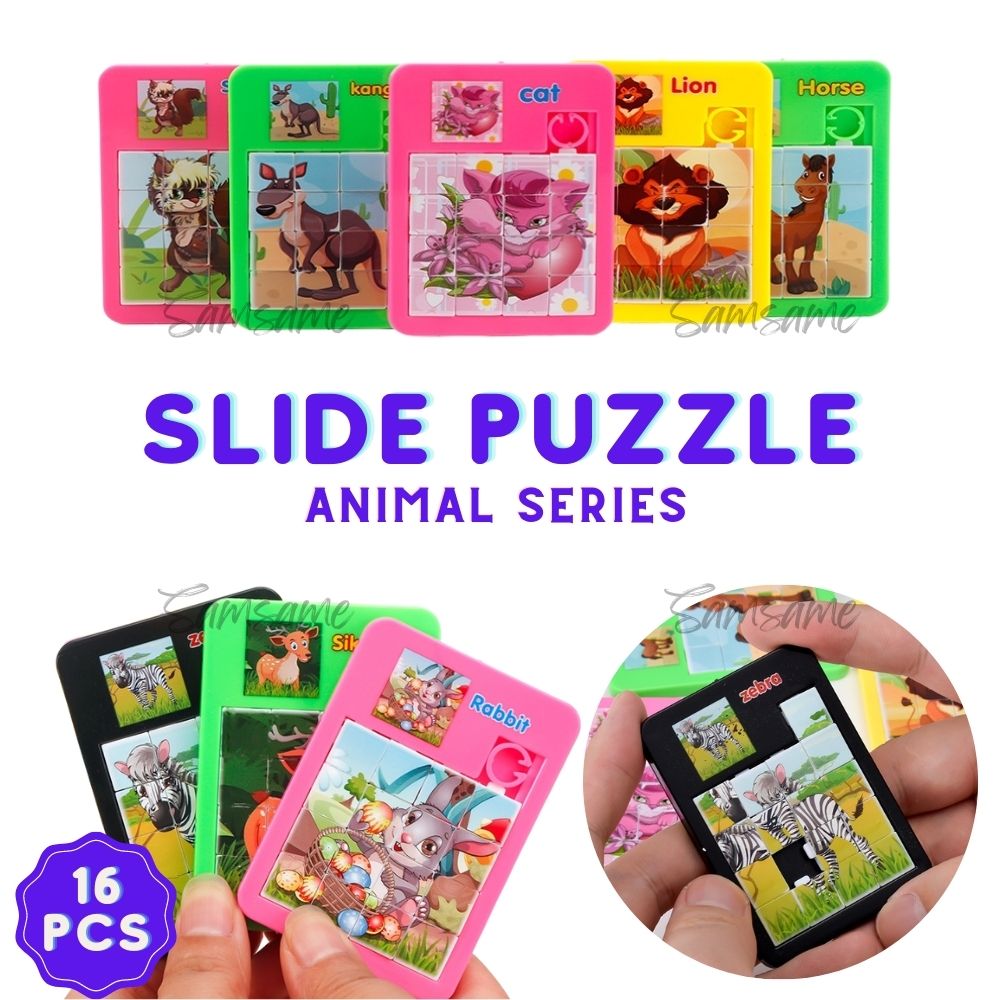 16pcs Slide Puzzle Kids Jigsaw Early Learn Doorgift Gift Goodies ...