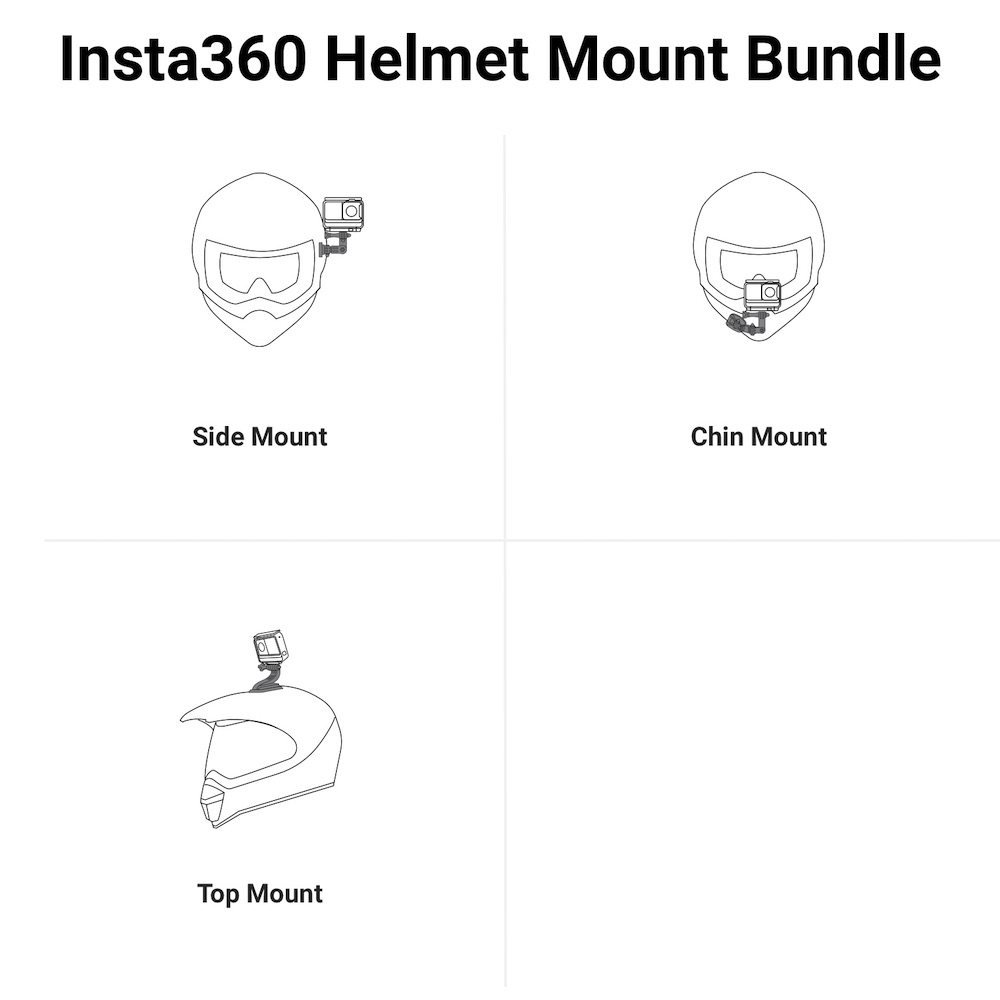 Insta360 Helmet Mount Bundle Motorcycle Bike Adhesive for ONE X3 X2 RS ...