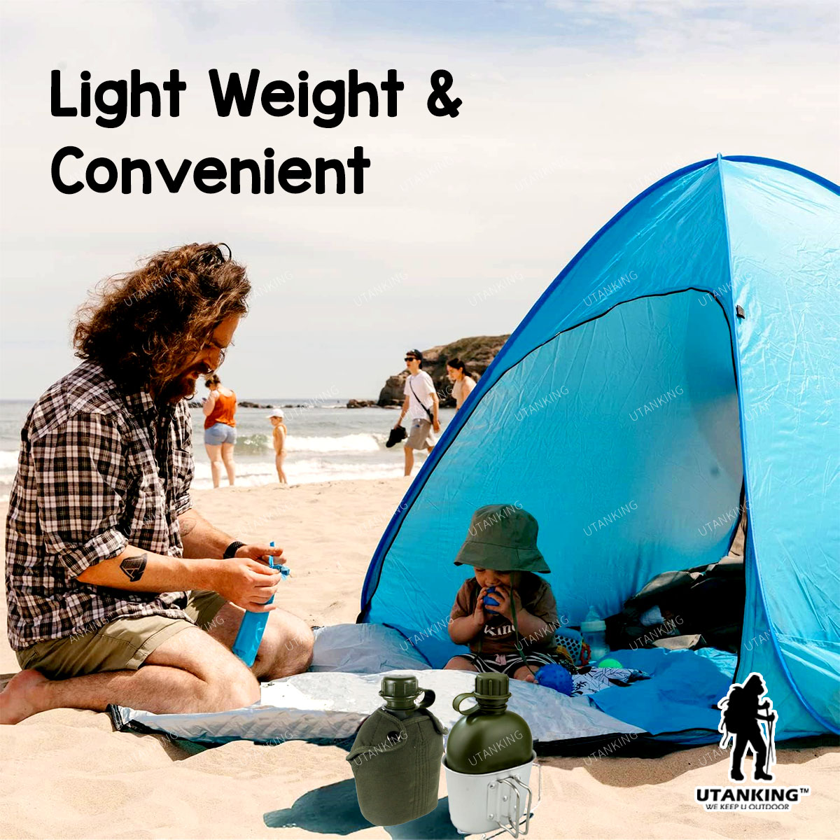 UtanKing™ Botol Air Alat Masak Camping Canteen Kit Hiking Bottle Water ...