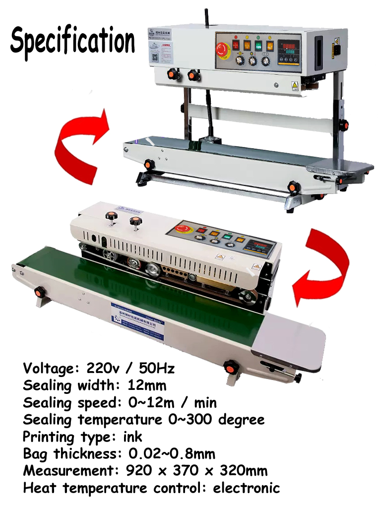 Continuous Sealing Machine FR1000 With Date Print/ Band Sealing Machine ...
