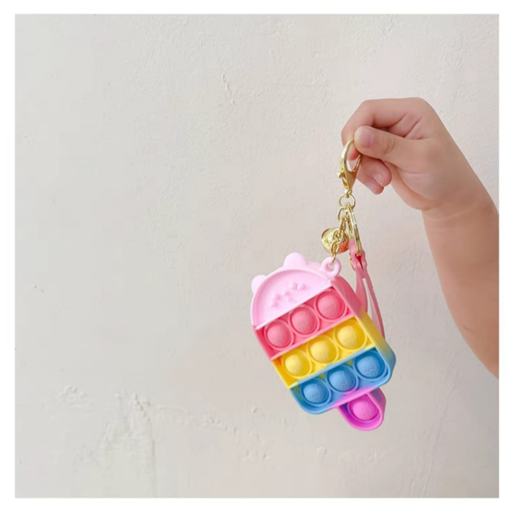 Push Pop it Bubble Sensory Fidget Cute Key Chain | Creative Macaroon ...