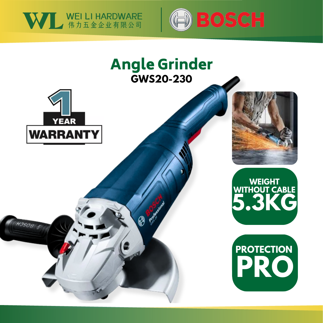 Bosch GWS20-230 9" Angle Grinder 2000W / Mesin Grinder Besar / Bosch ...