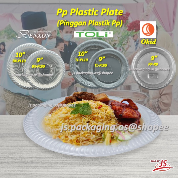 PP Plate Plastic Disposable Party Plate [50Pcs] Pinggan Pakai Buang 6 ...