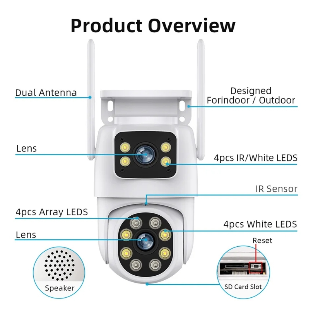 iPPro / Eseecloud Dual Lens Dual Screens 8MP 5K Ultra HD PTZ Wireless ...
