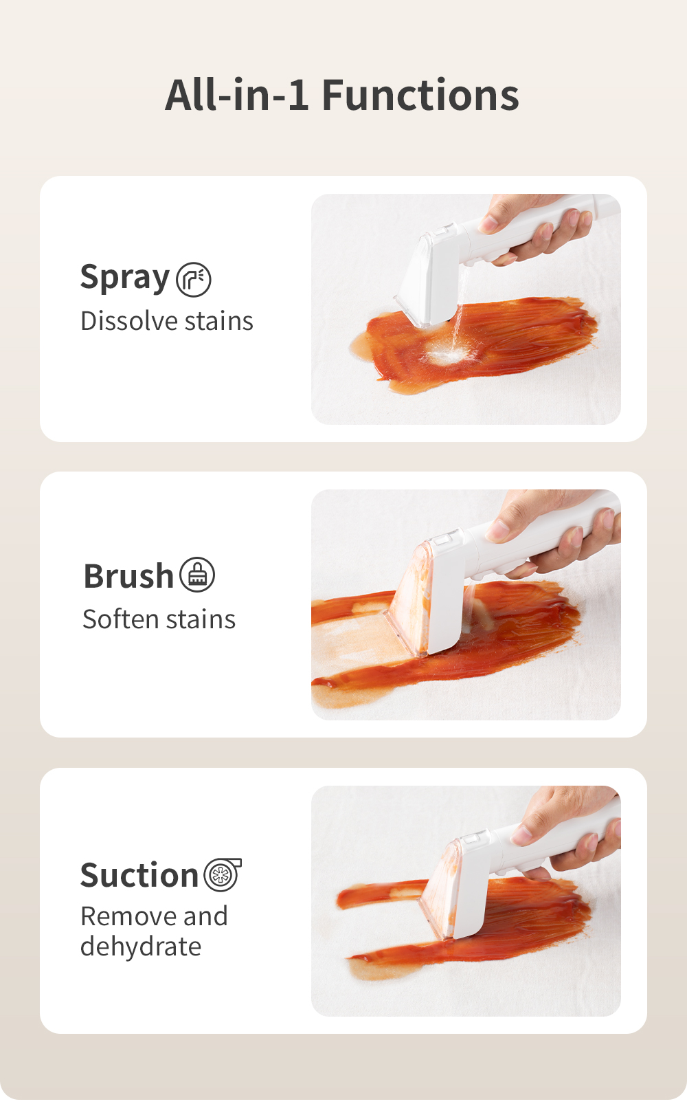 Simplus Spot & Fabric Cleaning Machine 16,000Pa Suction | 60℃ Hot Water ...