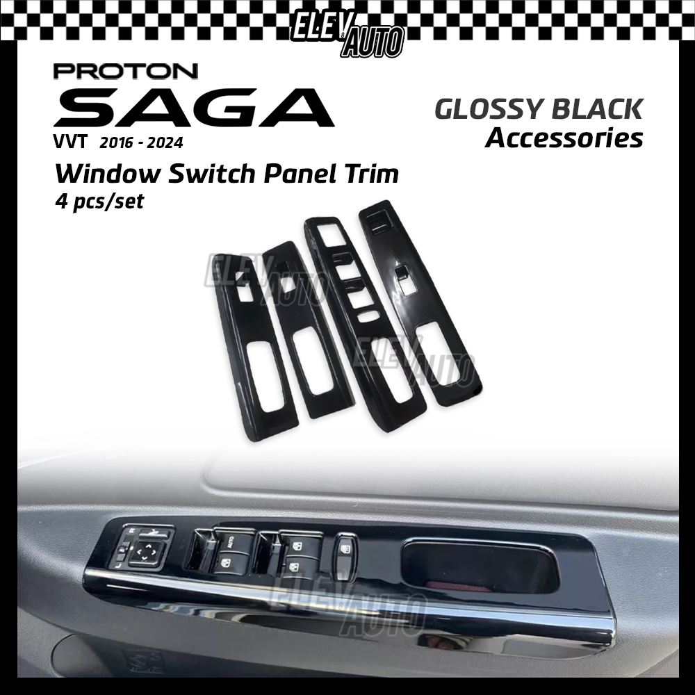 Proton Saga VVT 2016 - 2024 Glossy Black Interior Accessories Steering ...