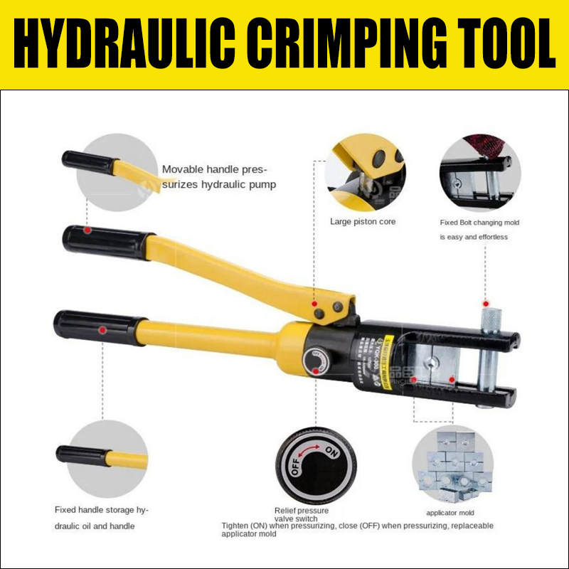 Hydraulic Crimping Tool Cable Lug Crimper Plier Compression Terminal ...