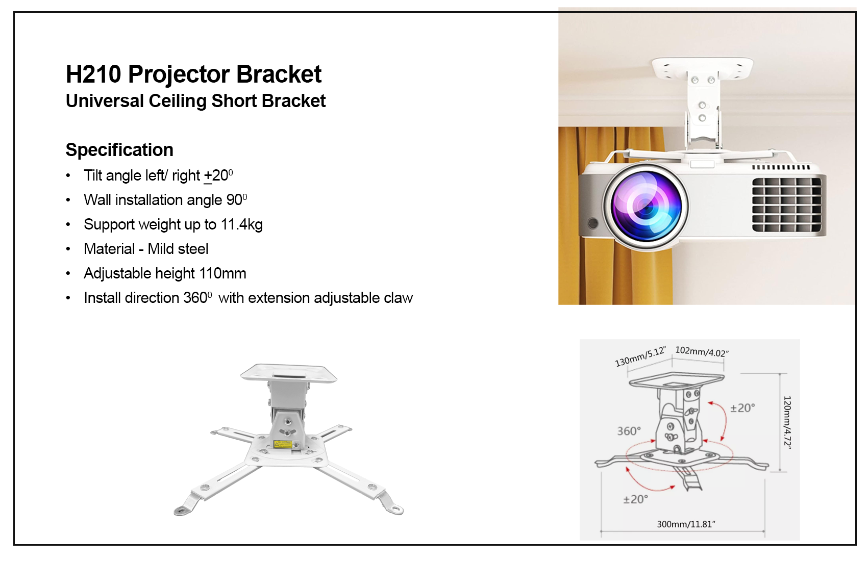 Universal Projector Ceiling/ Wall Mount | Shopee Malaysia