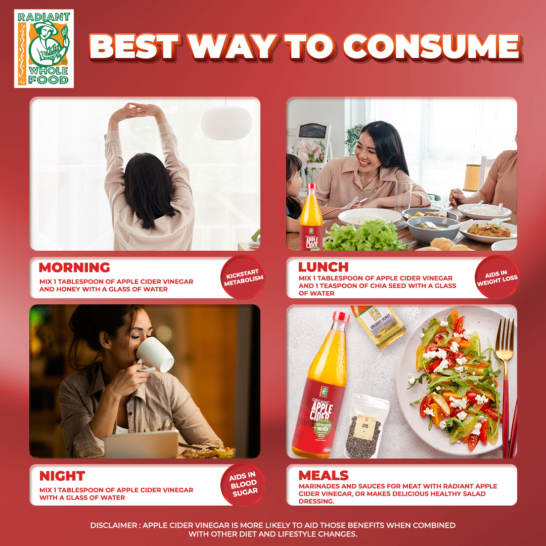 Radiant Organic Apple Cider Vinegar (425ml) Halal Certified | Shopee ...