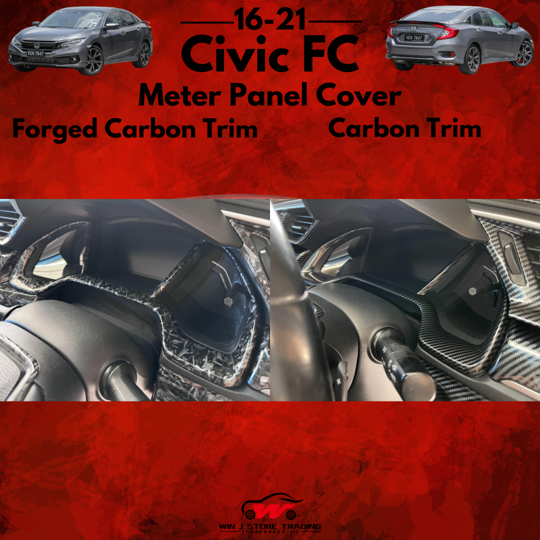 Honda Civic FC 2016-2021 Forged Carbon Trim Meter Panel Trim Cover ...