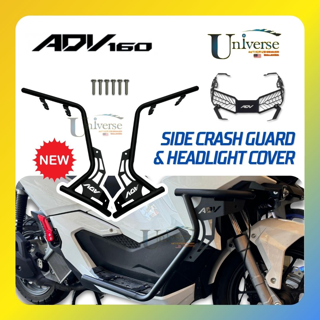 HONDA ADV 150 160 FULL ALLOY CRASH BAR ADV150 ADV160 CRASH GUARD + ALLOY ADV HEAD LAMP MASK ...