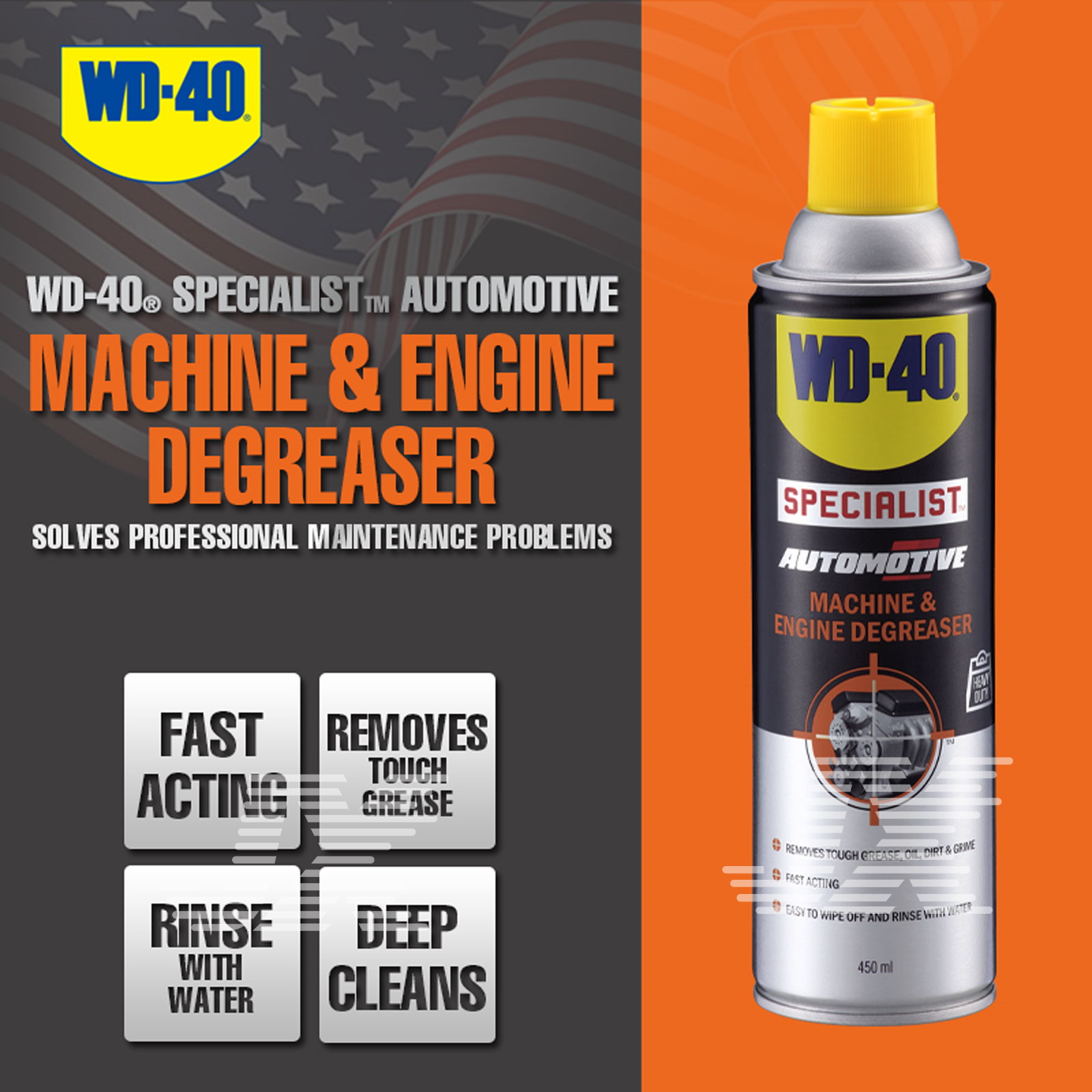 WD-40 Specialist Automotive Machine and Engine Degreaser 450ml WD40 ...