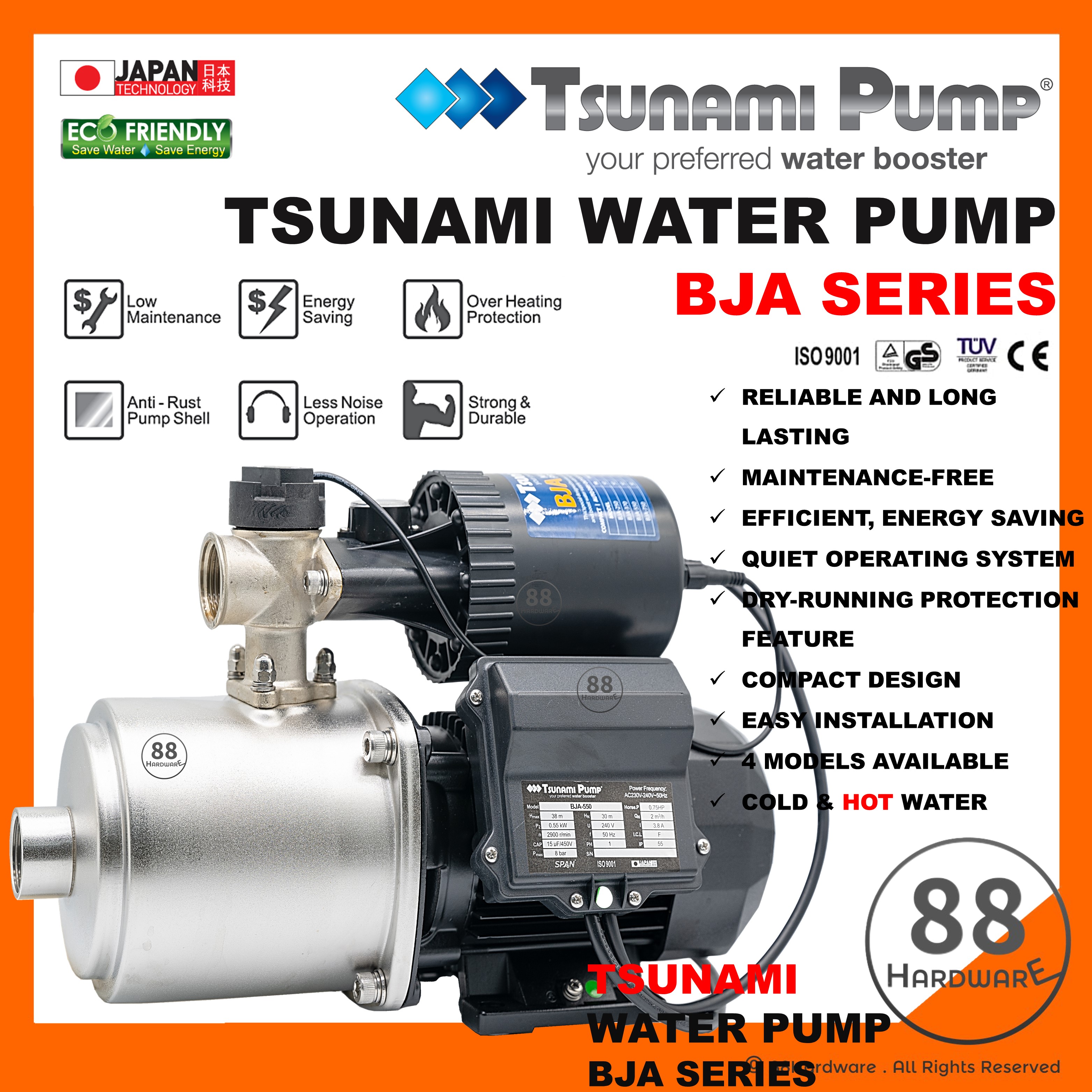 Tsunami Automatic Water Pump BJA water pump home / water pump automatic / water pump 1hp / water ...
