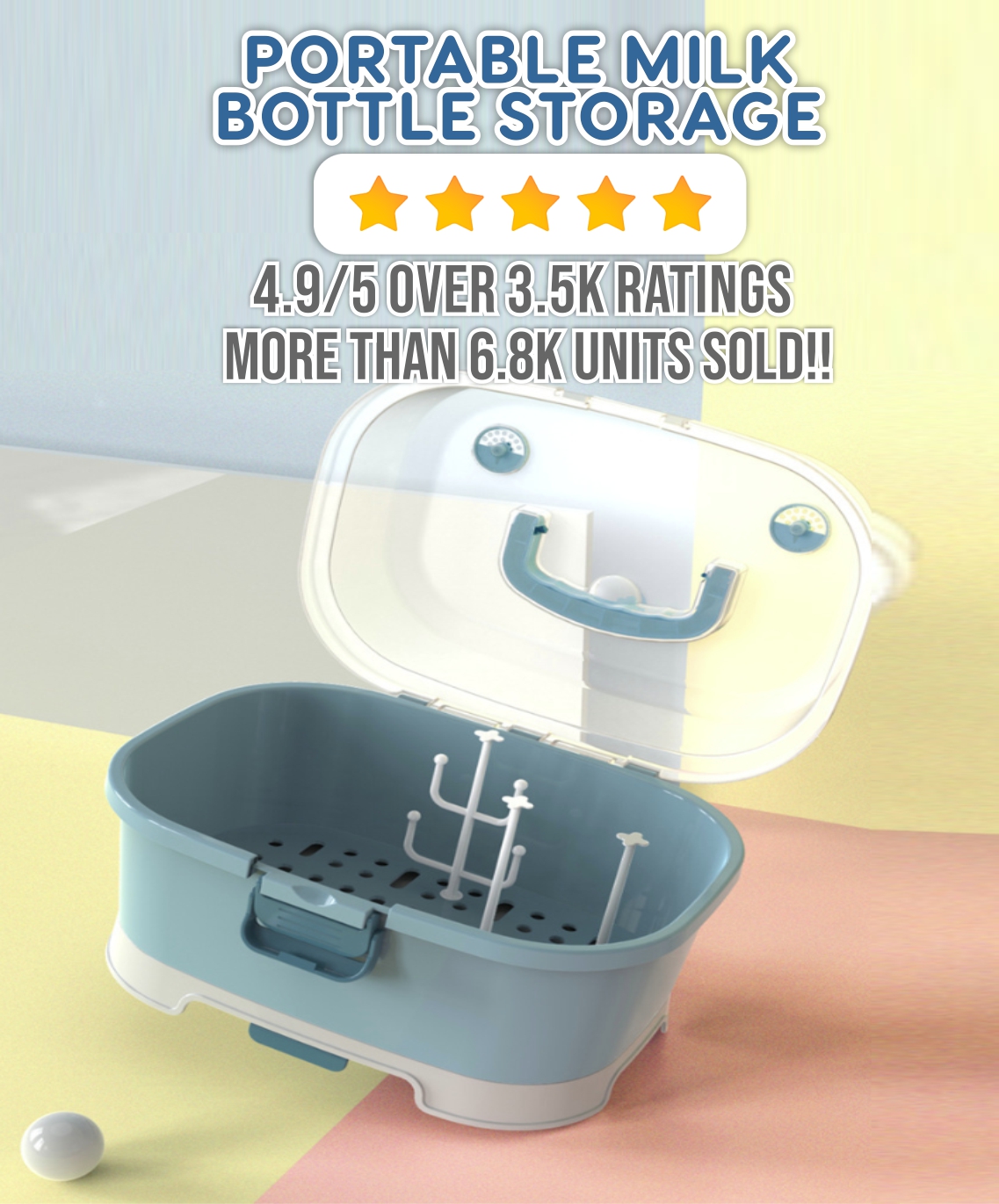 [Clearance] Portable Baby Milk Bottle Storage Box Tempat Letak Botol ...