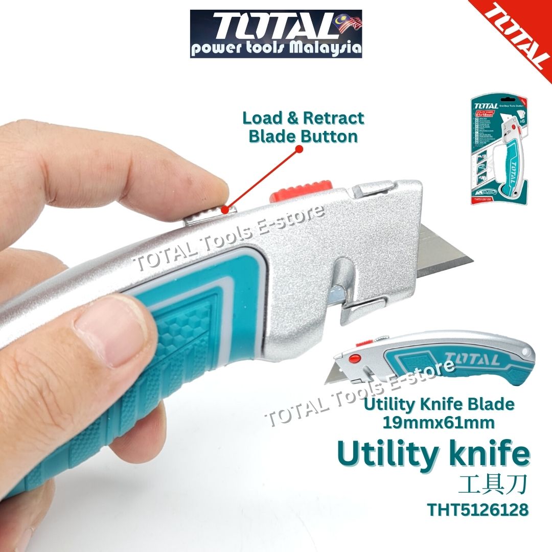 TOTAL Utility Knife + 6 Pcs Knife Blade [19mmx61mm] 工具刀 175mm ...