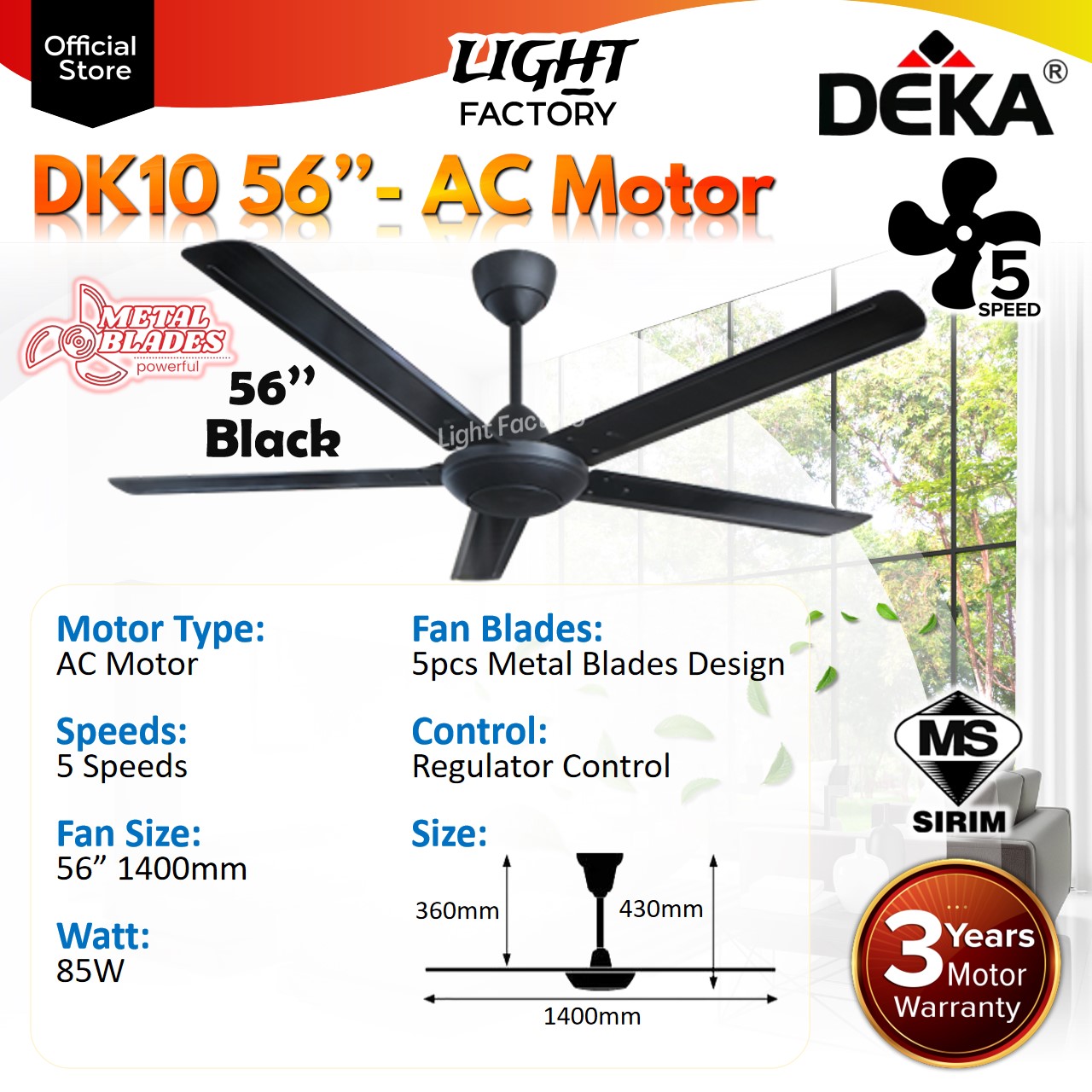🔥HOT🔥 DEKA DR9 60" 3 Blades | DK10 56" 5 Blades Electronics Regulator ...